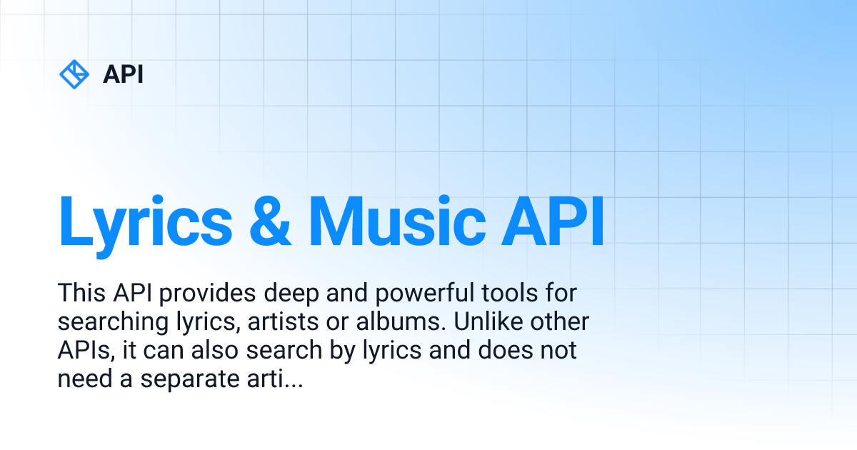 Lyrics & Music API | API